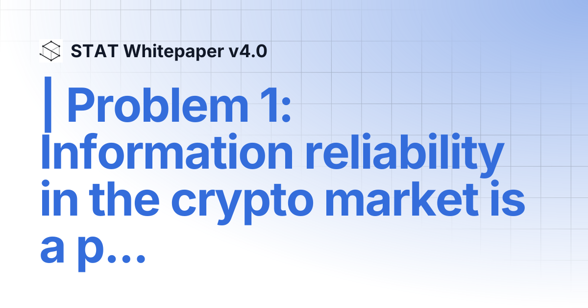| Problem 1: Information reliability in the crypto market is a problem ...